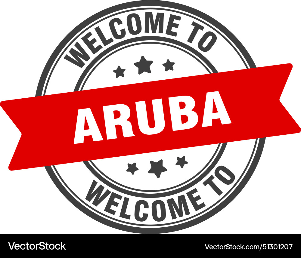 Welcome to aruba stamp round sign Royalty Free Vector Image