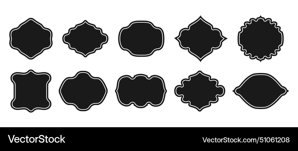 A set of arabian frame border shapes Royalty Free Vector