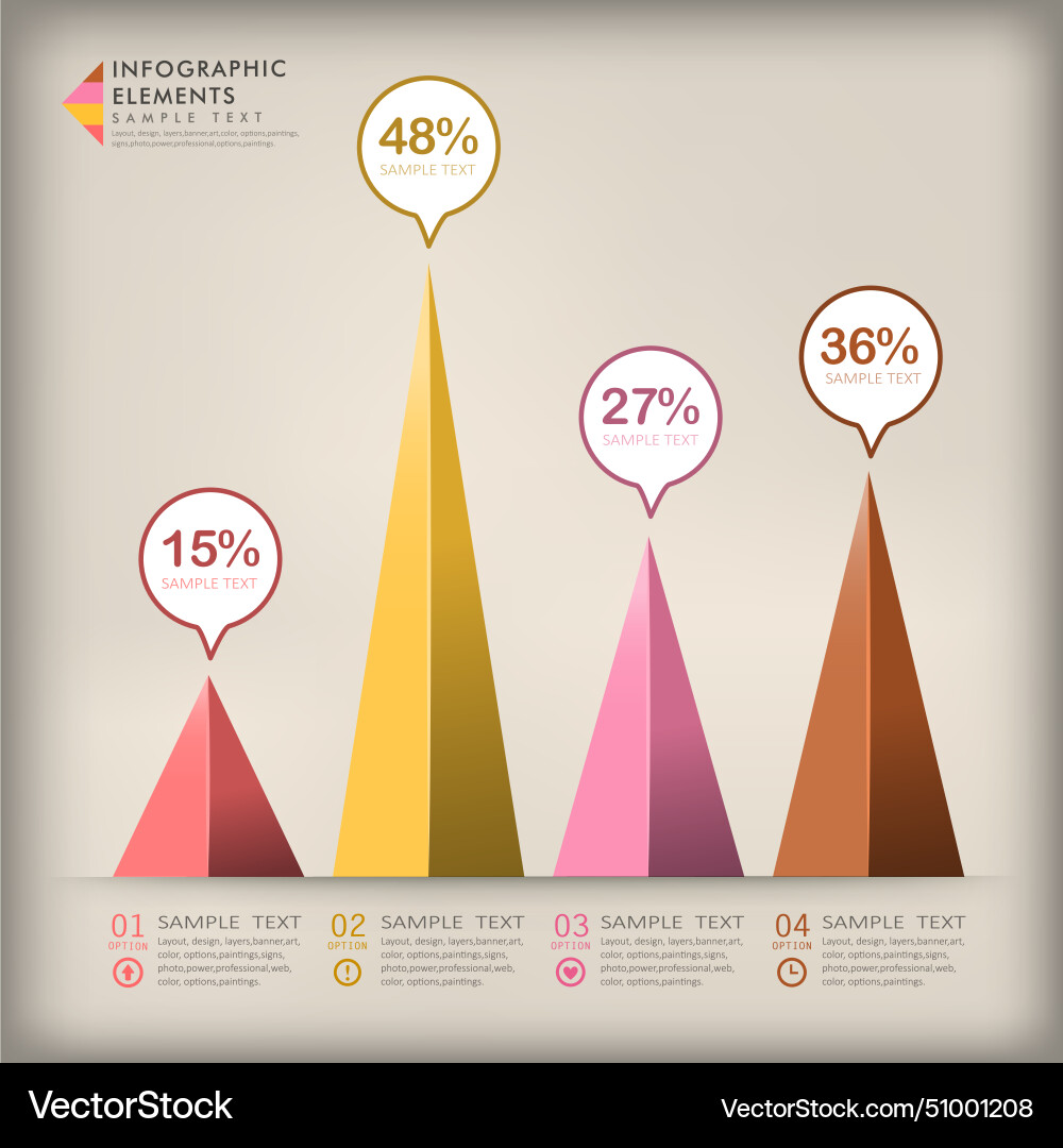 Abstract 3d triangle infographics Royalty Free Vector Image