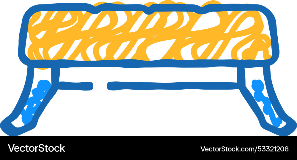 Bedroom bench interior icon doodle Royalty Free Vector Image