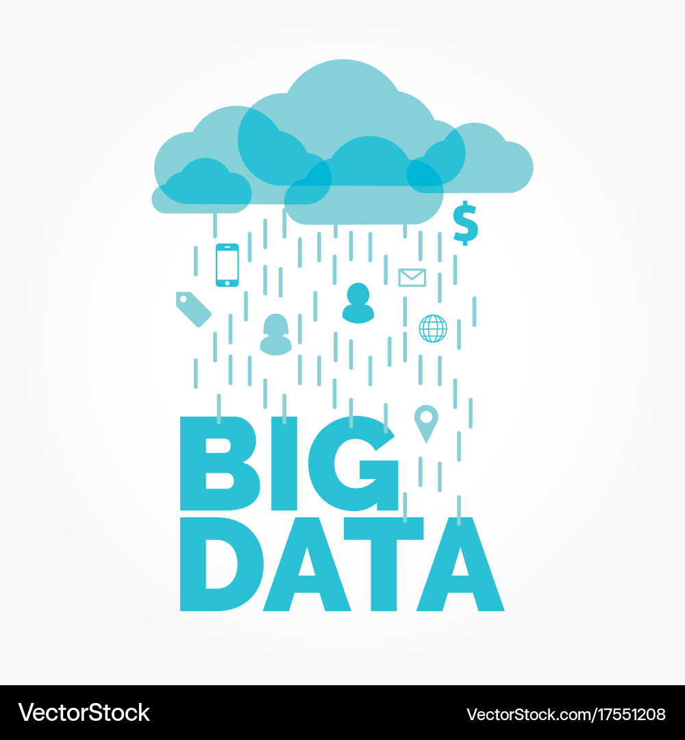 Big data cloud Royalty Free Vector Image - VectorStock