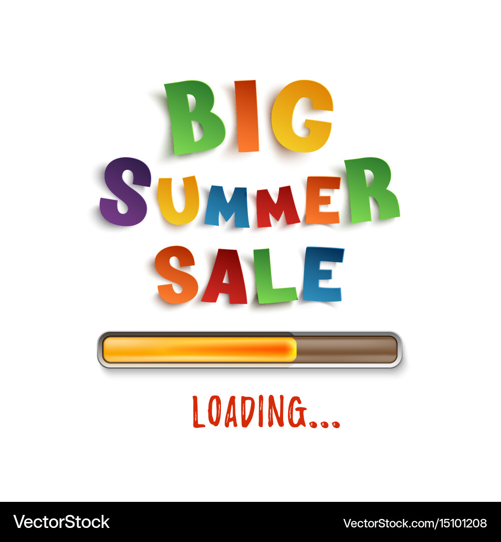 Big summer sale loading poster template Royalty Free Vector