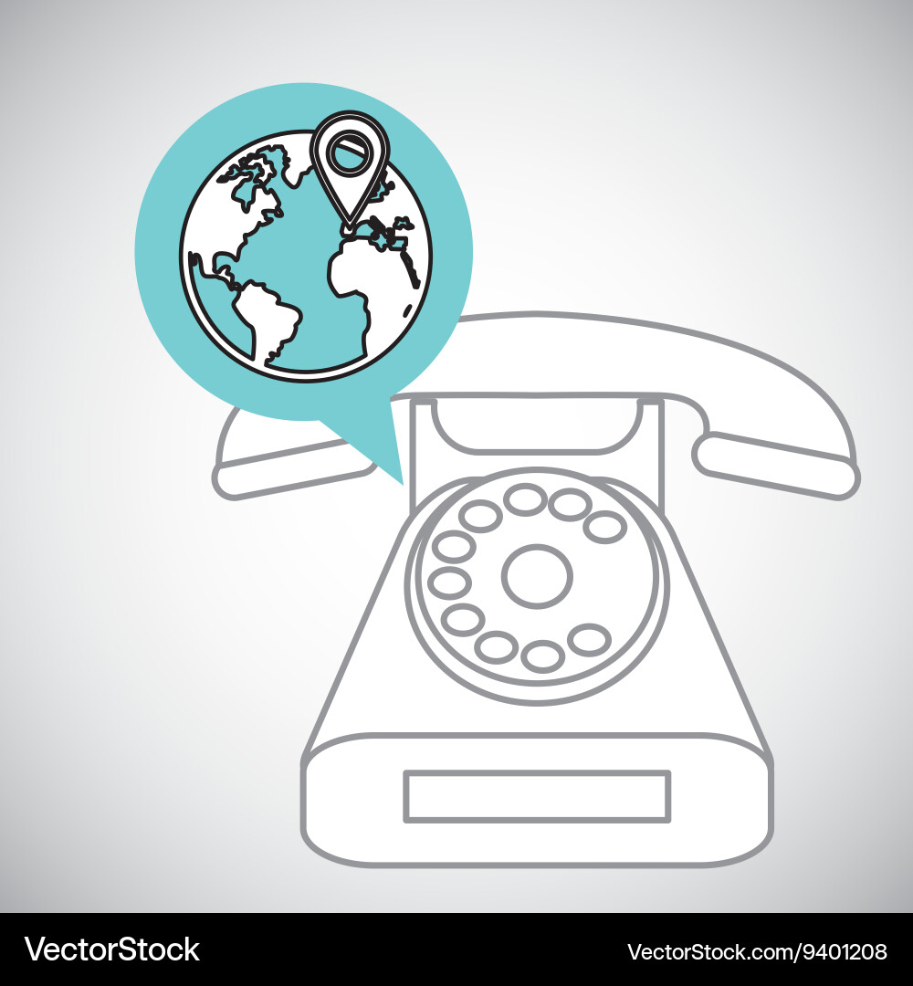 Call center design global communication flat Vector Image