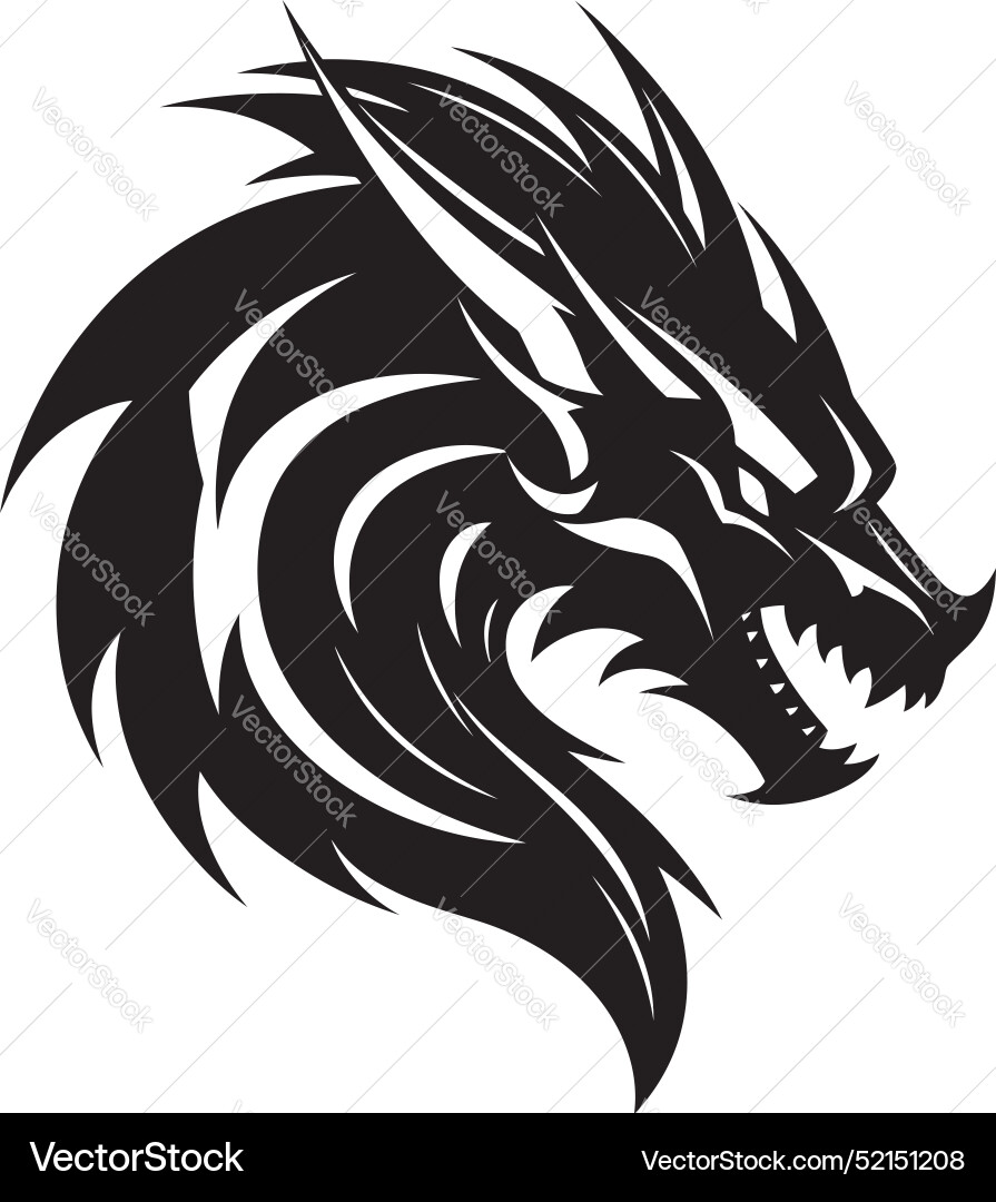 Celestial sentinel logo with dragon head winged Vector Image