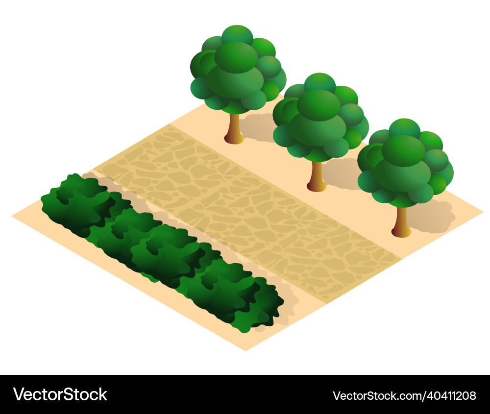 City quarter top view landscape isometric 3d Vector Image