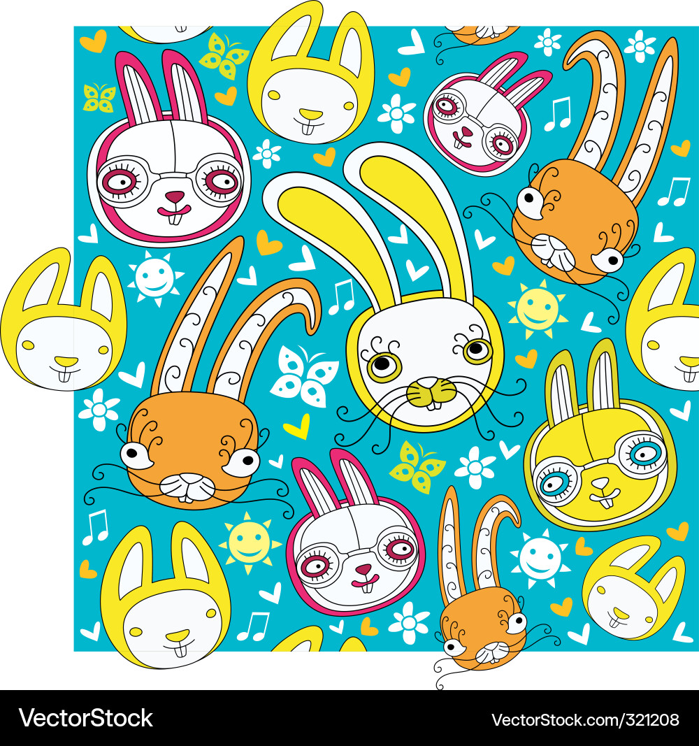 Colorful Bunny Pattern Royalty Free Vector Image