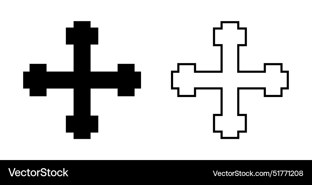 Cross crosslet icon christian symbol Royalty Free Vector