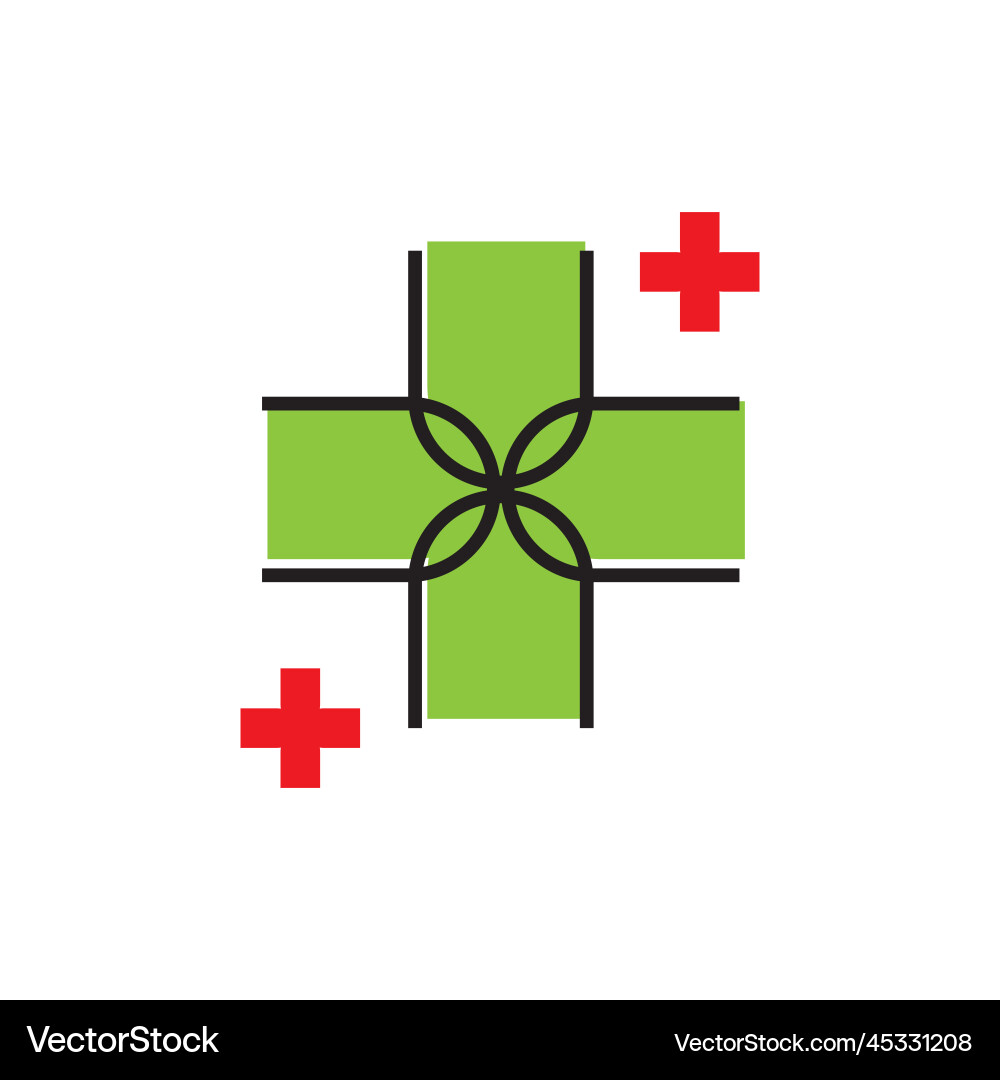 Cross healthcare icon logo Royalty Free Vector Image
