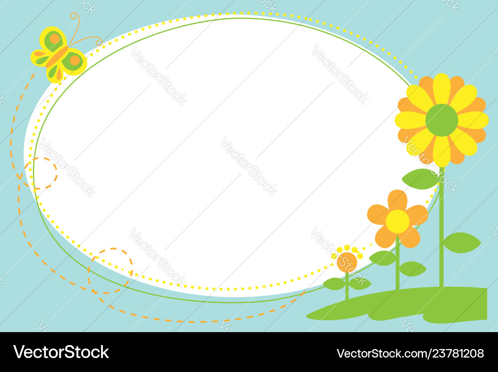 Cutout flower frame Royalty Free Vector Image - VectorStock