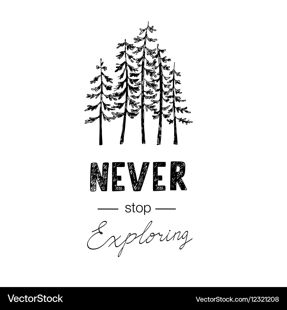 Hand drawn wild forest lable and design elements Vector Image