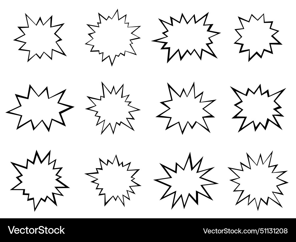 Monochrome starburst collection Royalty Free Vector Image