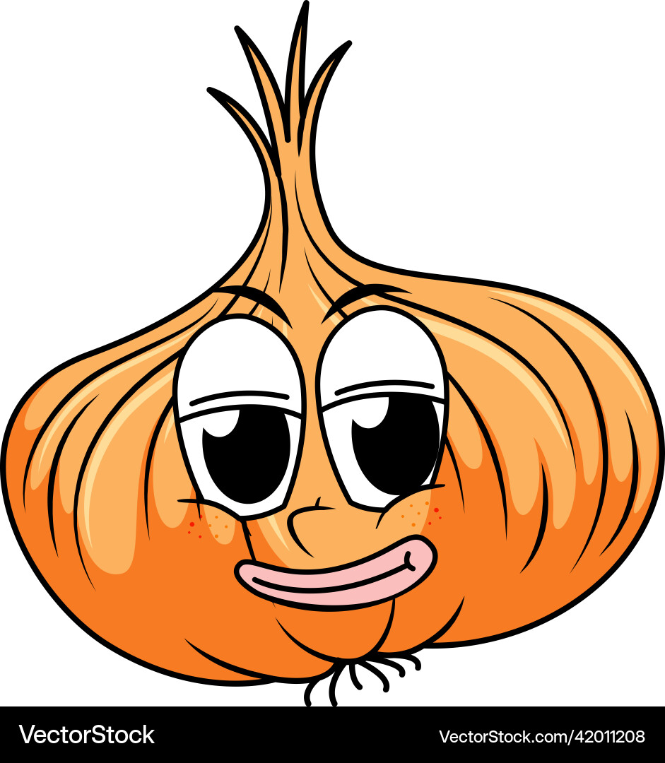 Onion with happy face Royalty Free Vector Image