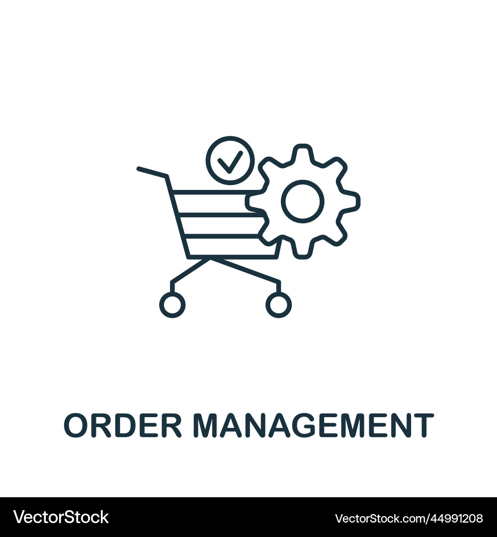 Order management icon monochrome simple customer Vector Image