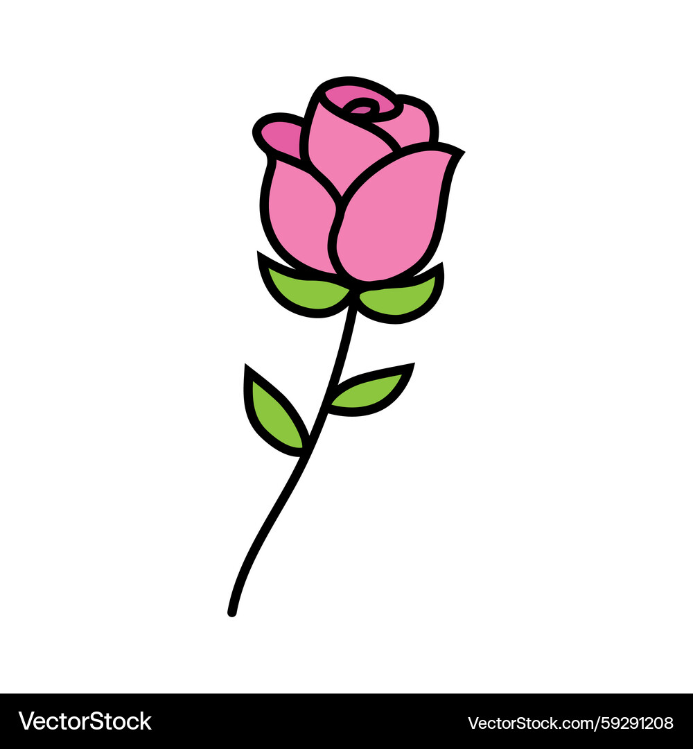 Pink Rose Flower Icon – Royalty-Free Vector | VectorStock