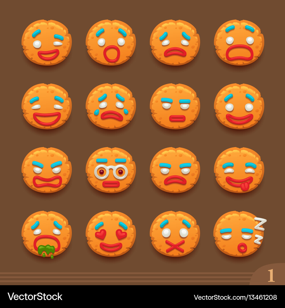 Smiling Cookies Royalty Free Vector Image - VectorStock