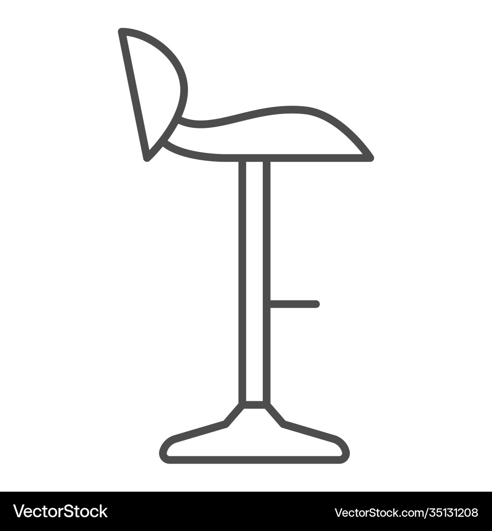 Thin Line Bar Stool Icon Royalty Free Vector Image
