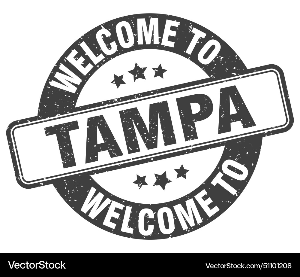 Welcome to tampa stamp round sign Royalty Free Vector Image