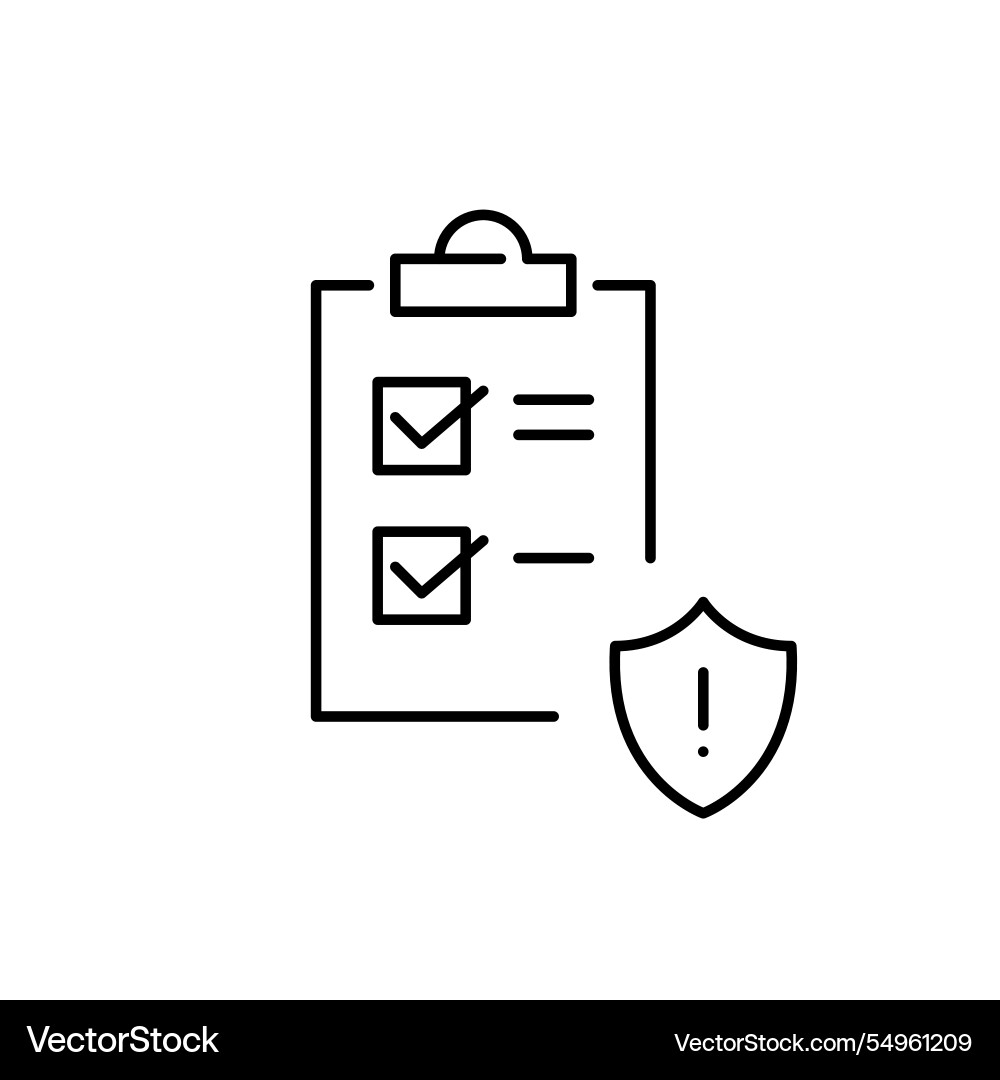 Checklist on clipboard and security shield Vector Image
