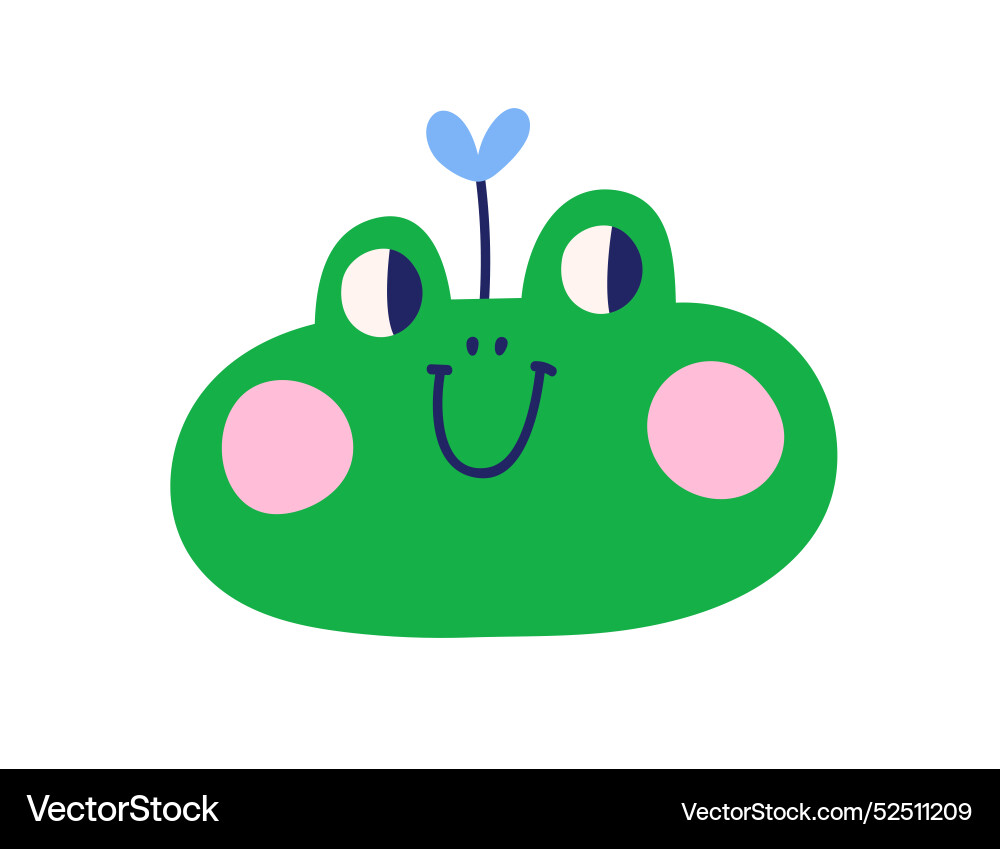 Cute frog in funny comic doodle style adorable Vector Image