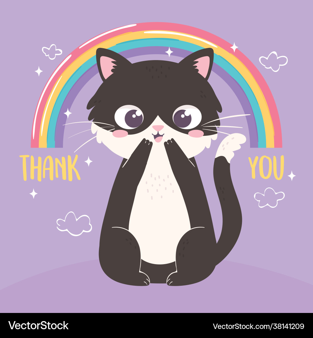 Cute kitty rainbow Royalty Free Vector Image - VectorStock