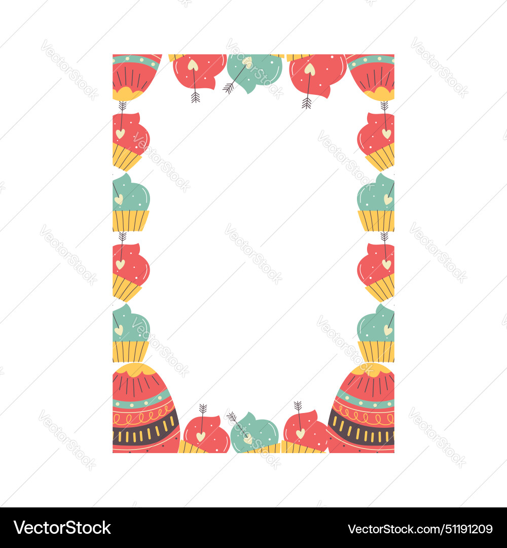 Easter egg rectangle frame design holiday Vector Image