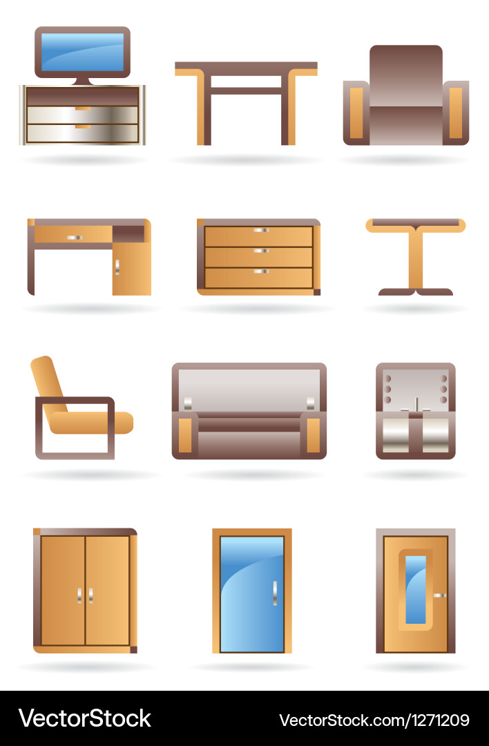 Furniture icons set Royalty Free Vector Image - VectorStock Furniture icons set Royalty Free Vector Image - VectorStock