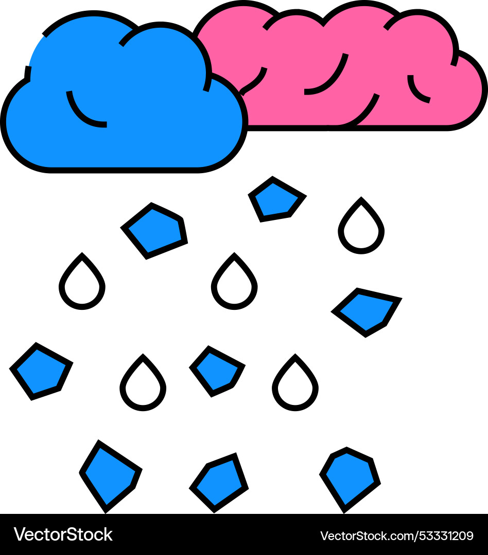 Hail disaster icon color Royalty Free Vector Image