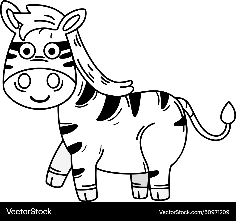 Hand drawn zebra character Royalty Free Vector Image