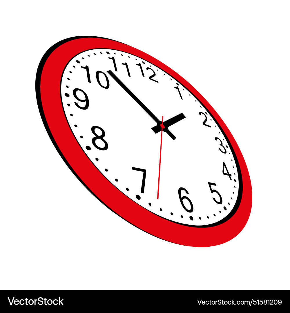 Melting watches deformed wall clock Royalty Free Vector