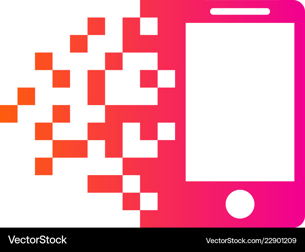 Pixel mobile logo icon design Royalty Free Vector Image