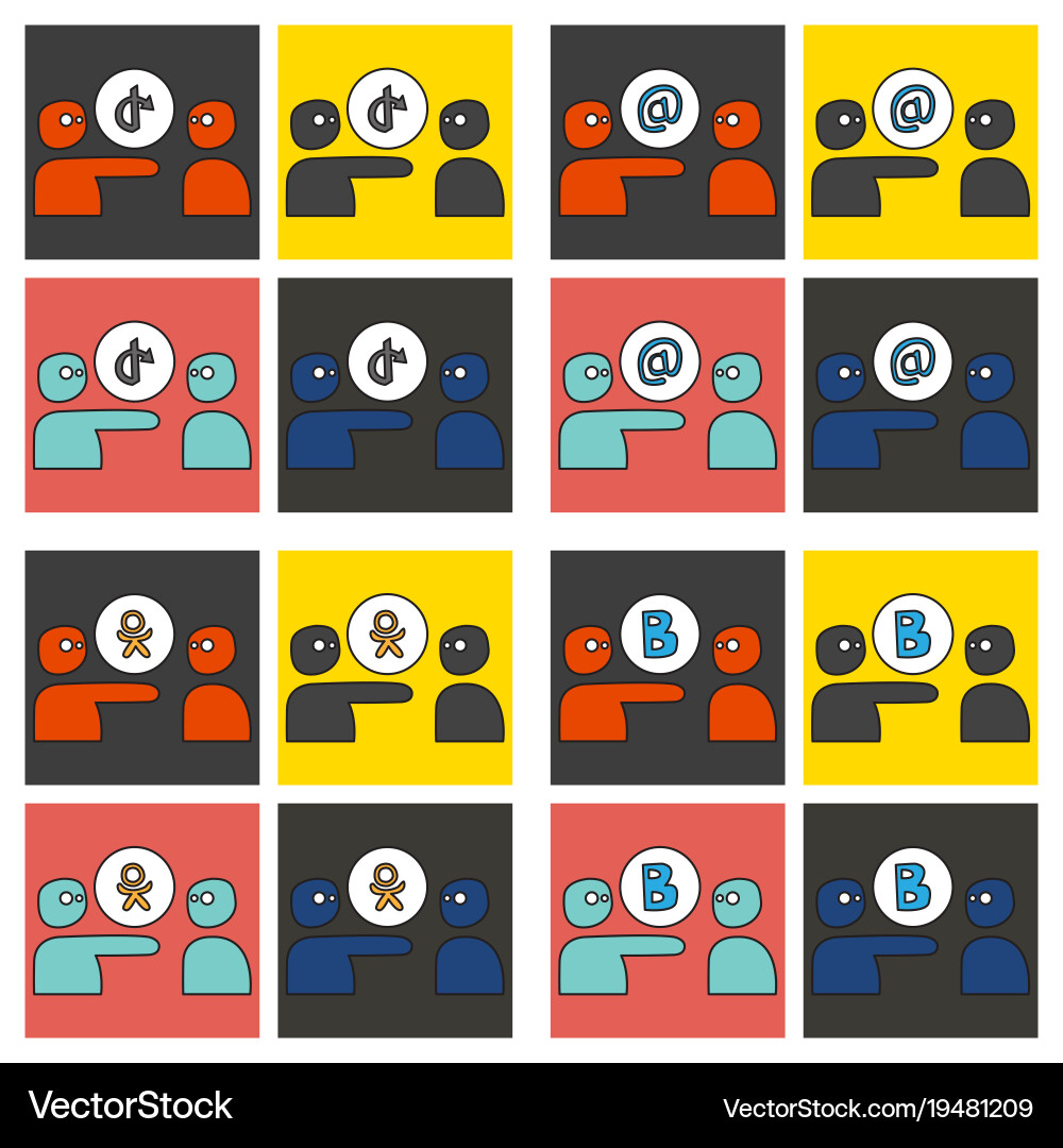 Social network symbols in speech balloons Vector Image