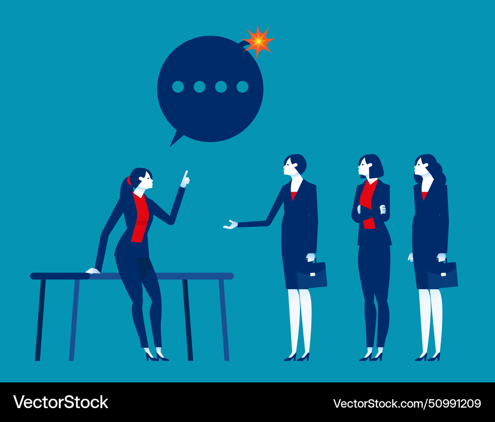 Troublemaker at work office business crisis Vector Image