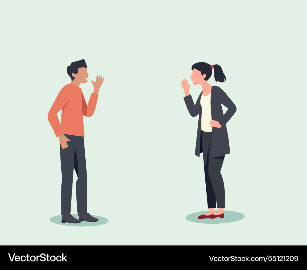 Two individuals having a conversat Royalty Free Vector Image