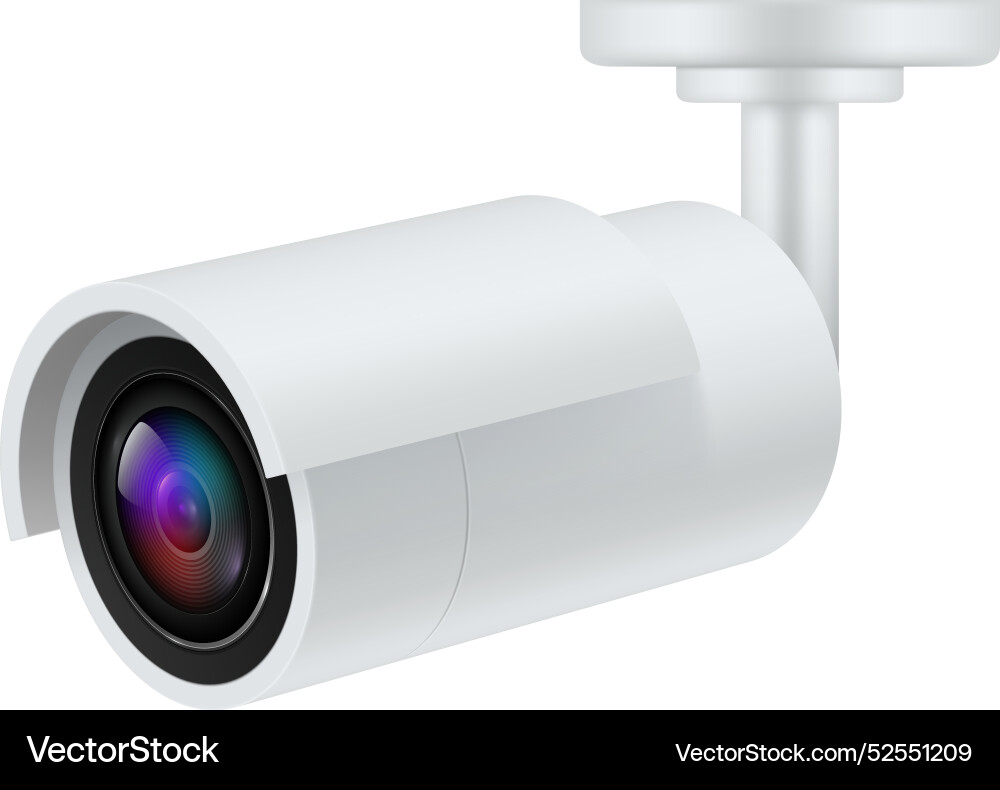 White cctv ceiling camera for indoor outdoor Vector Image