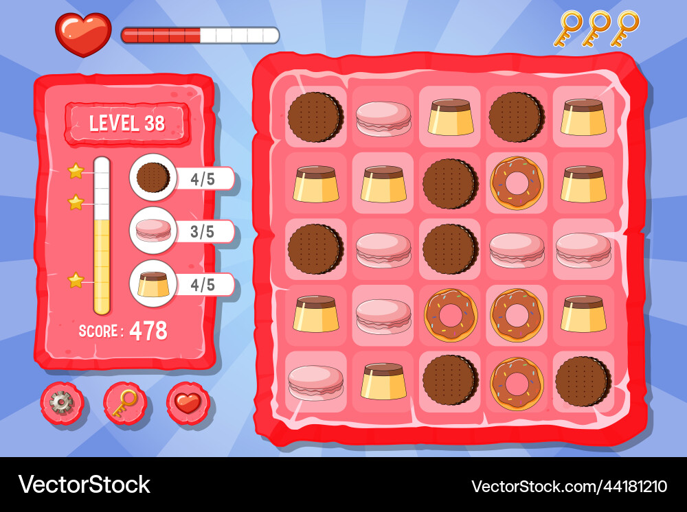 A game background template with elements Vector Image