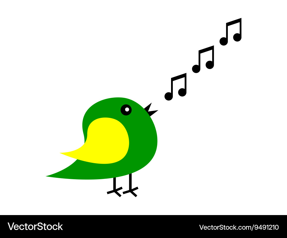 Cartoon bird sings Royalty Free Vector Image - VectorStock
