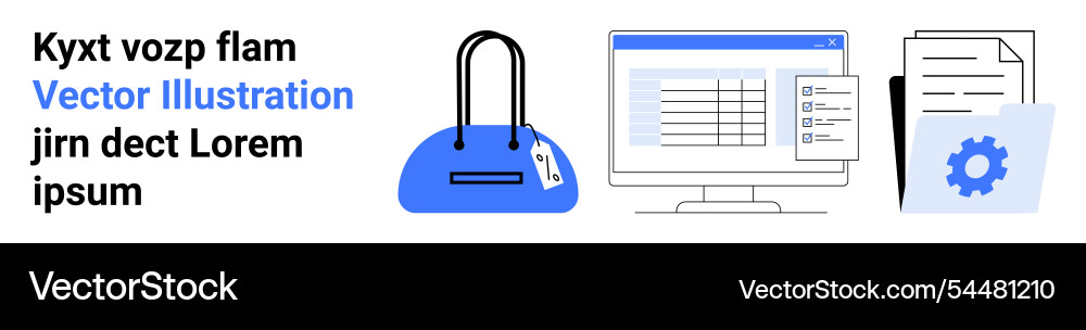 Digital management tools and business assets Vector Image