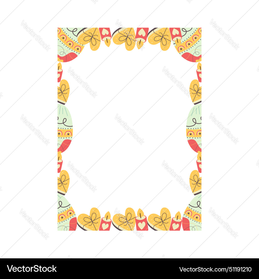 Easter egg rectangle frame design holiday Vector Image