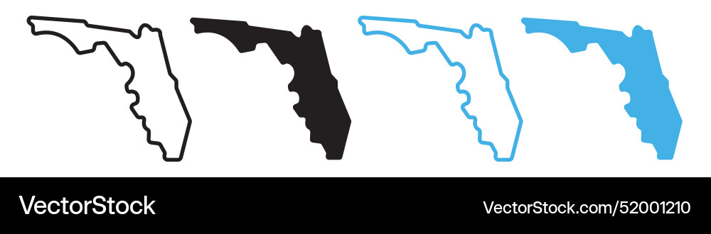 Florida map icon line art Royalty Free Vector Image