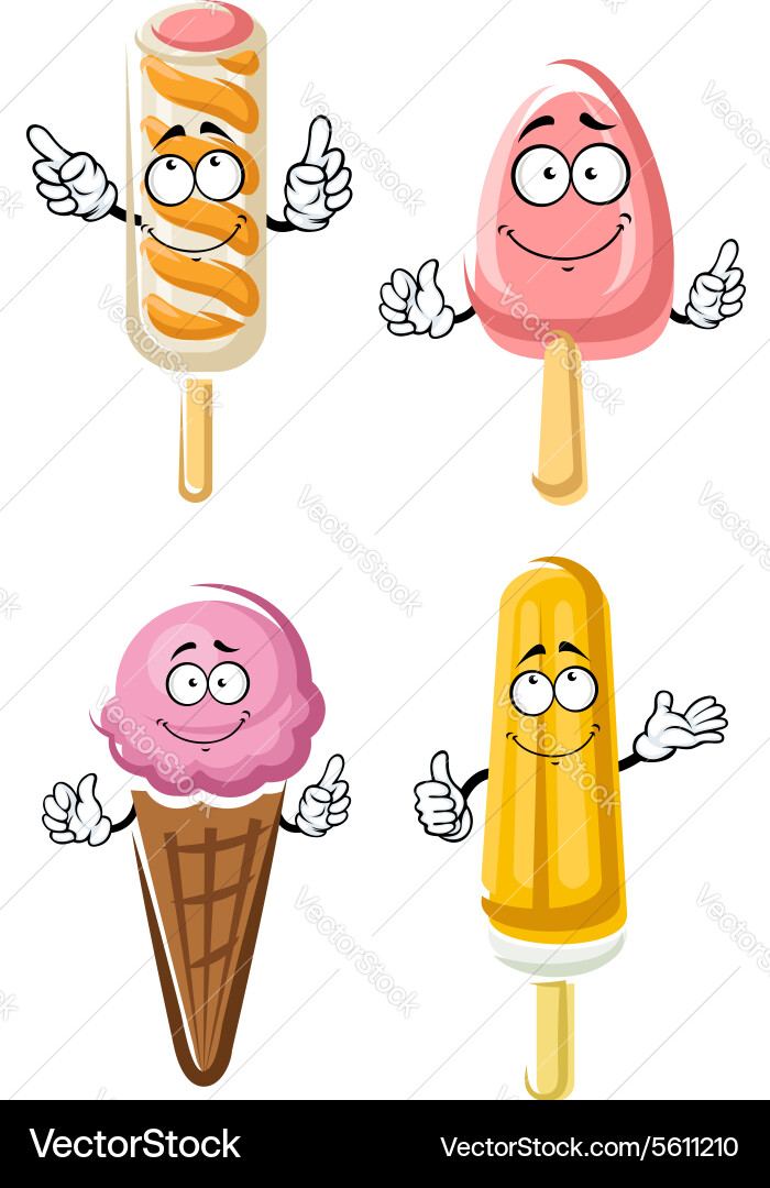 Fruity Ice Cream Pops Royalty Free Vector Image