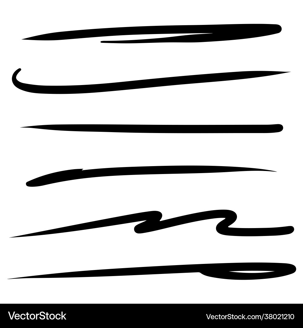 Hand drawn highlighting elements black marker Vector Image