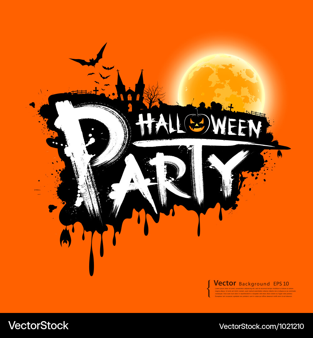 Happy halloween party text design Royalty Free Vector Image