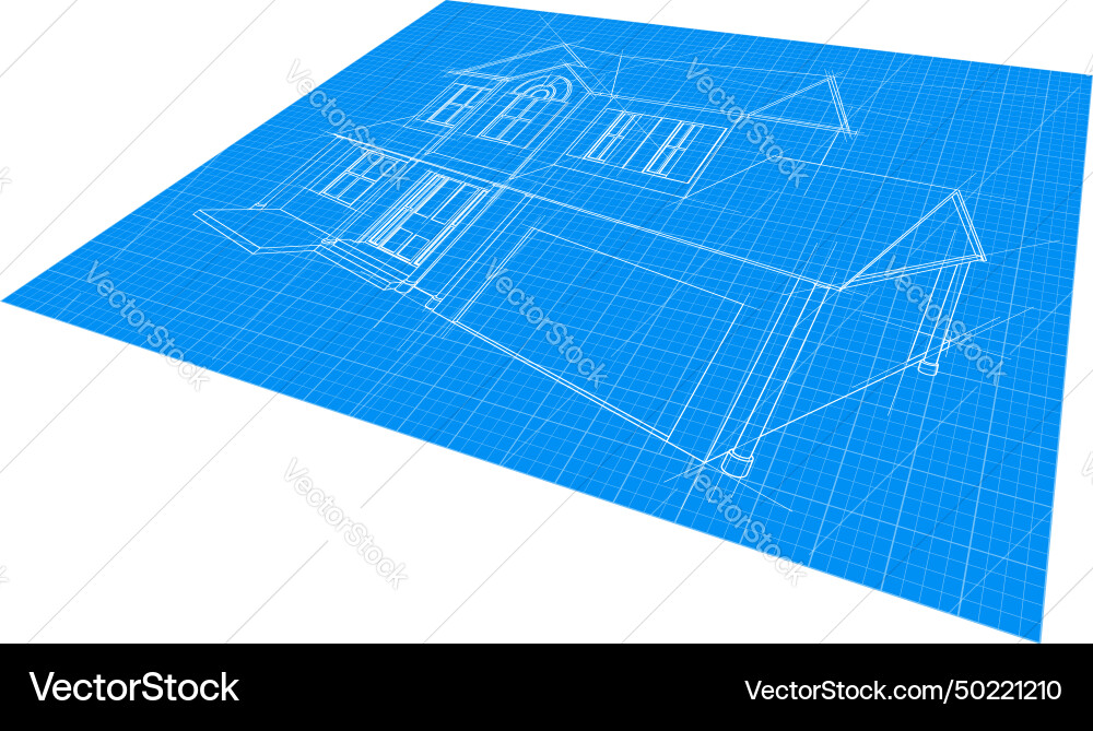 House blueprint drawing Royalty Free Vector Image