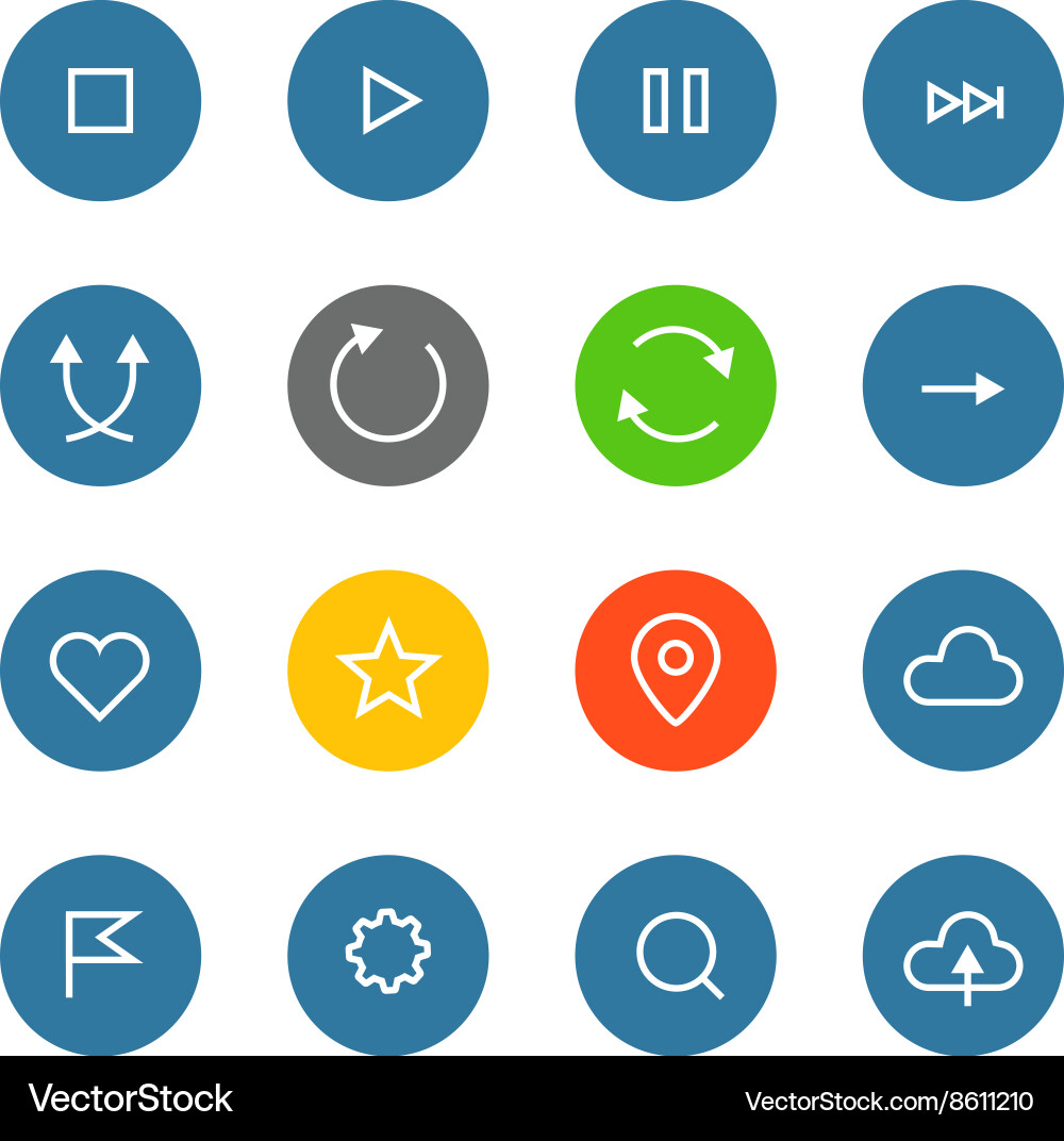 Interface color pictograms collection Royalty Free Vector