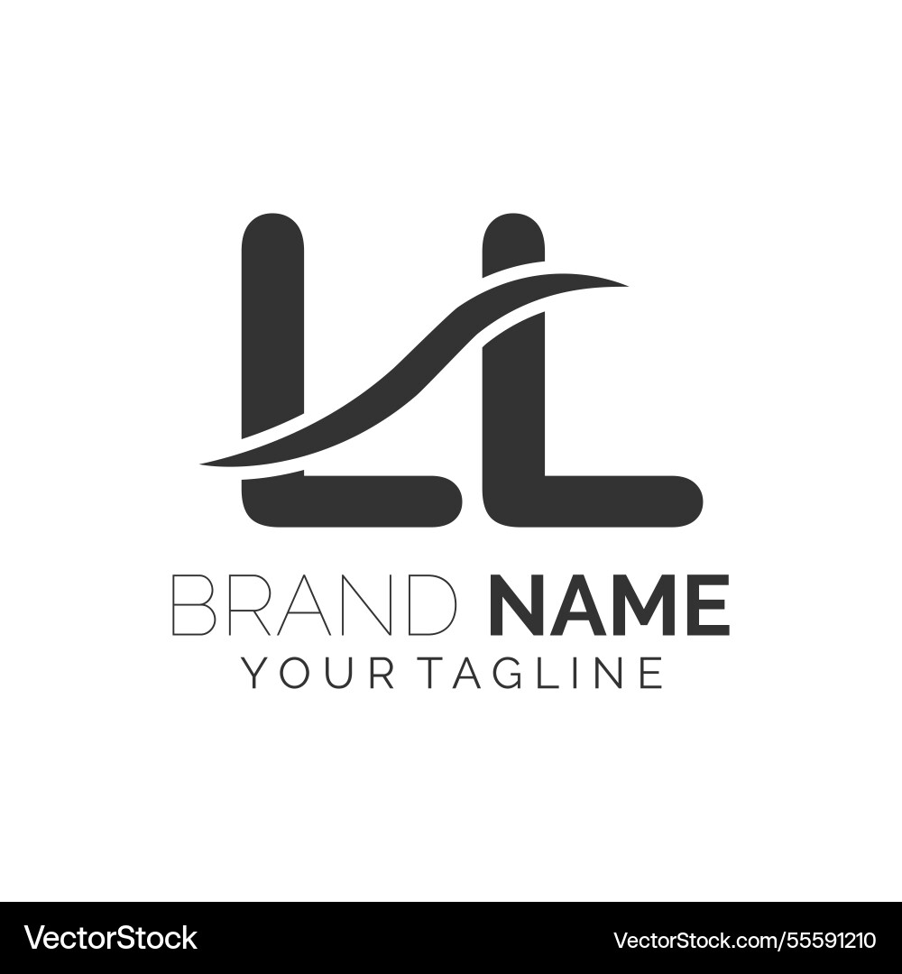 Ll logo design trendy awesome artistic initial Vector Image