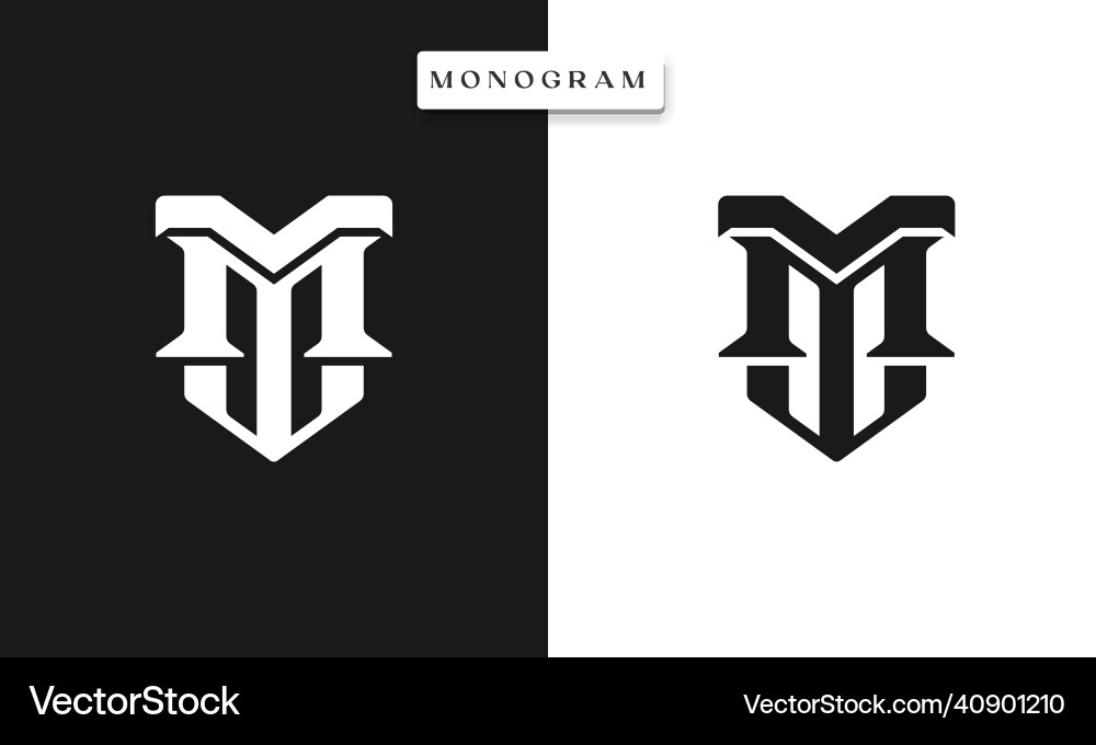 Mt tm m t monogram logo template isolated Vector Image