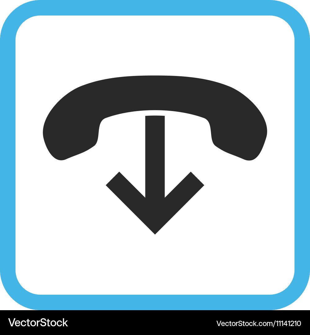 Phone hang up icon in a frame Royalty Free Vector Image