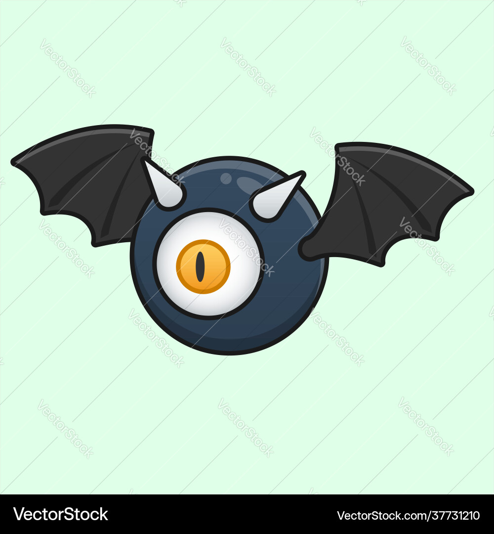 Scary monster with teeth eyes Royalty Free Vector Image