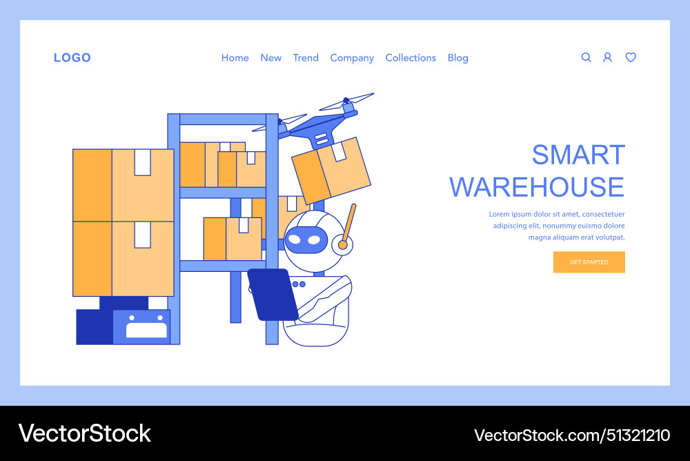 Smart warehouse concept Royalty Free Vector Image