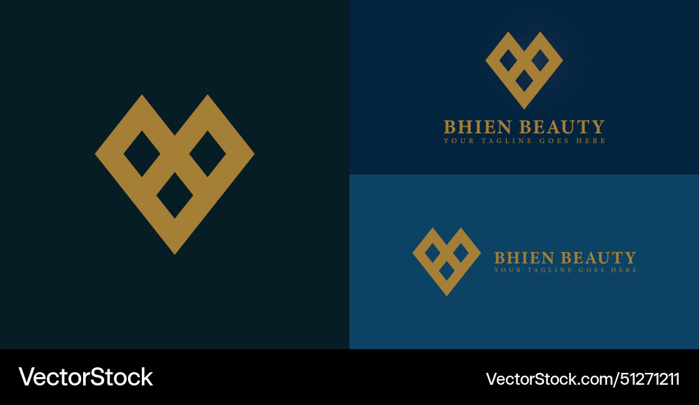 Abstract initial diamond letter b or bb logo Vector Image